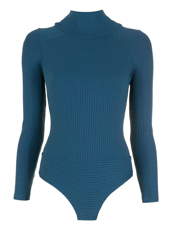 AMIR SLAMA Ribbed Bodysuit - Blue
