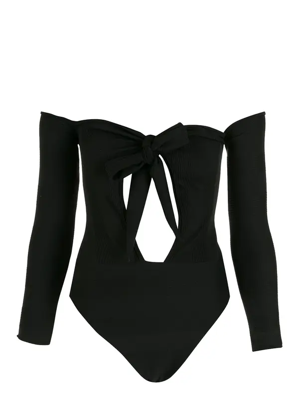 AMIR SLAMA Cut-out Bodysuit - Black