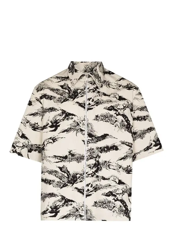 Givenchy Gothic Printed Zip Shirt - White