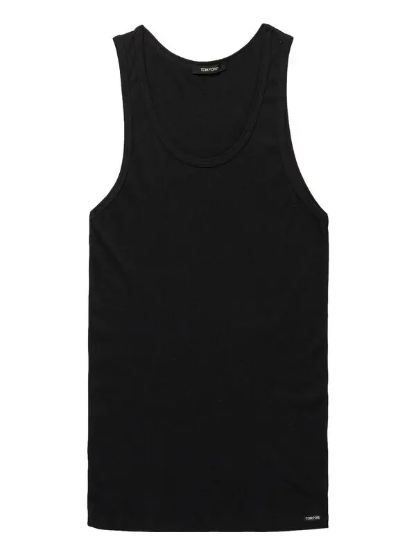 TOM FORD Ribbed Cotton And Modal-blend Tank Top - Black