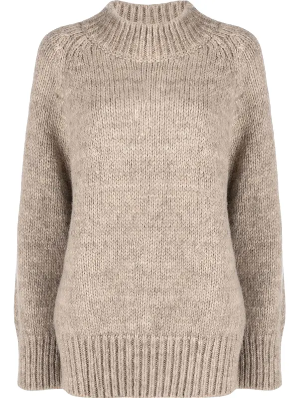 MAISON MARGIELA High Neck Knitted Jumper - Neutrals