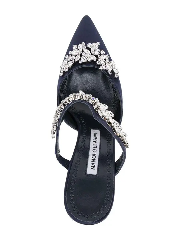 Manolo Blahnik Lurum 90mm Mules - Blue