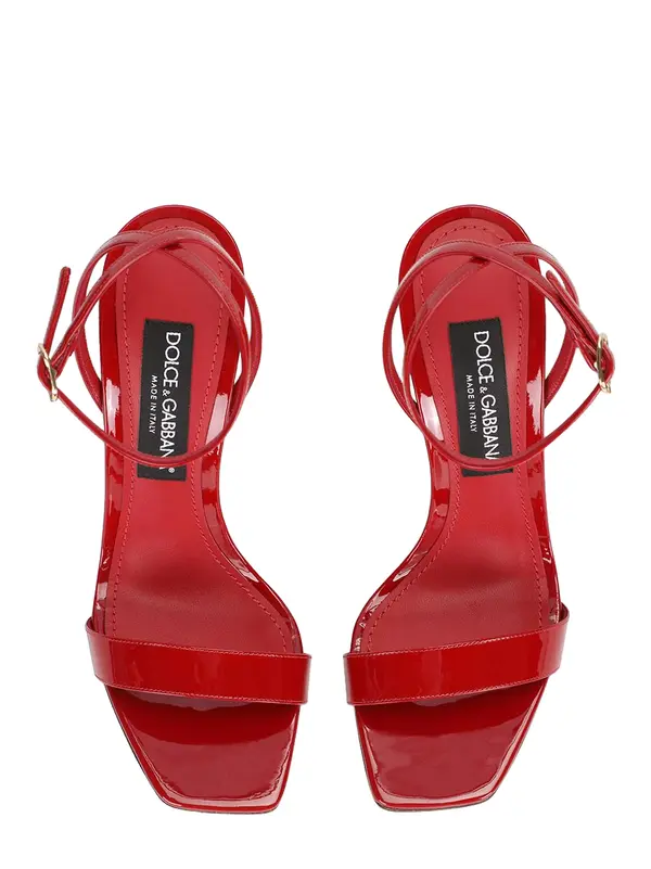 Dolce & Gabbana 3.5 105mm Patent Leather Sandals - Red