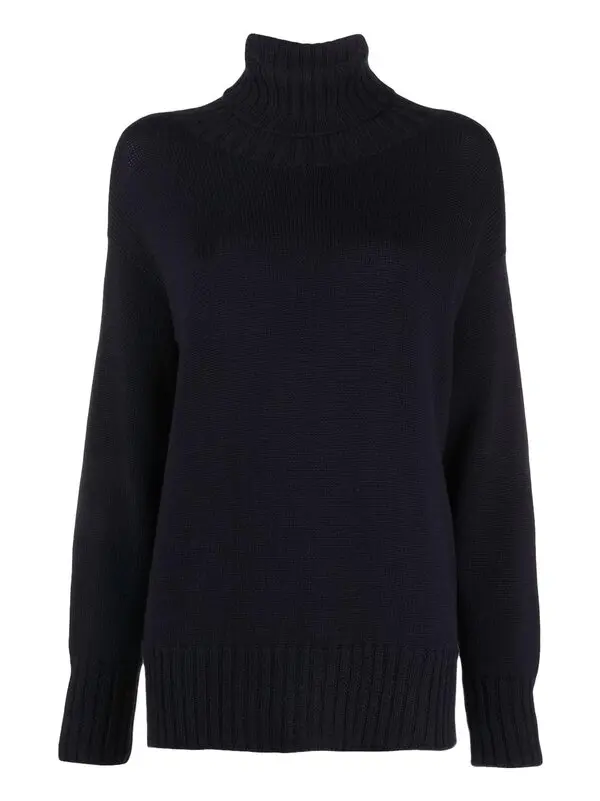 DRUMOHR Roll-neck Merino Jumper - Blue
