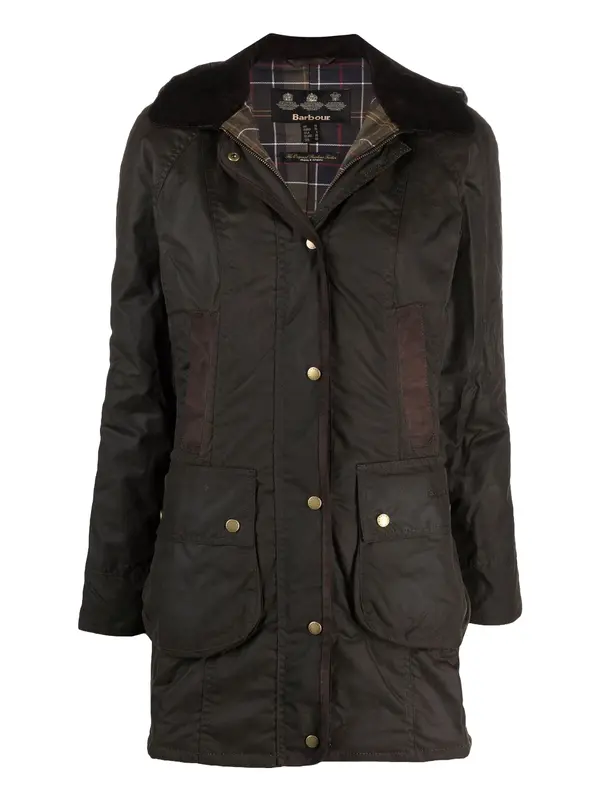 Barbour Waxed Cotton Button-front Coat - Green