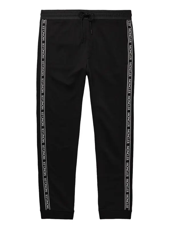 Moncler Logo-appliquéd Cotton-jersey Sweatpants - Black