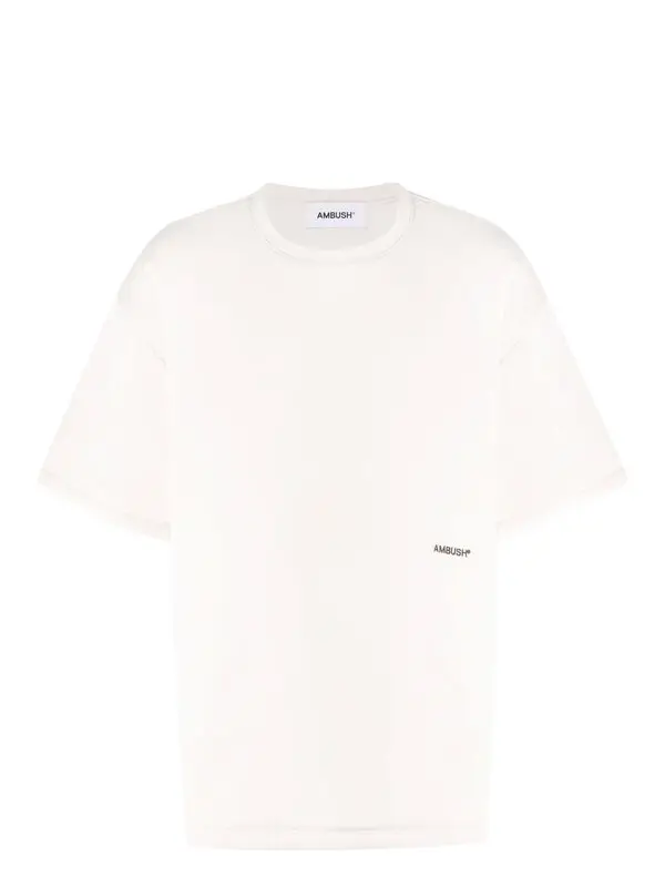 AMBUSH Embroidered Logo Cotton T-shirt - Neutrals