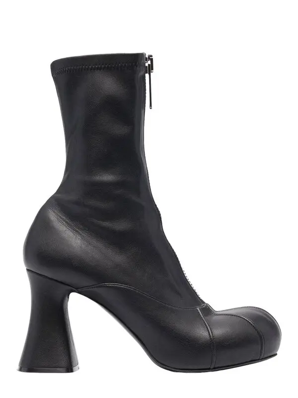 Stella McCartney Faux Leather Zip Ankle Boots - Black
