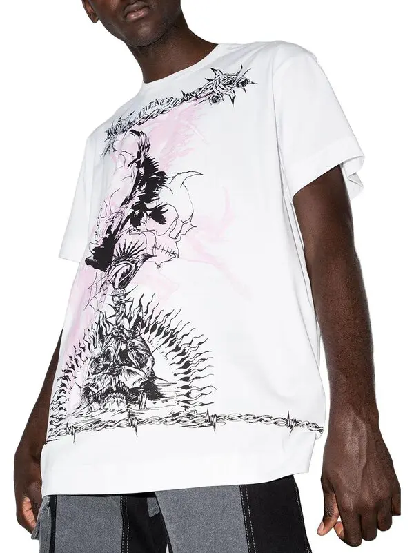 Givenchy Gothic Print Crewneck T-shirt - White