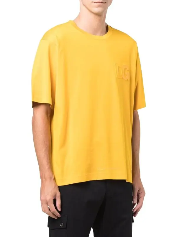 Dolce & Gabbana Logo-embossed Cotton T-shirt - Yellow