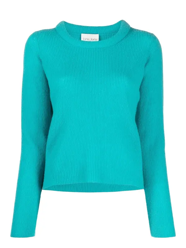 FORTE_FORTE Ribbed-knit Jumper - Blue