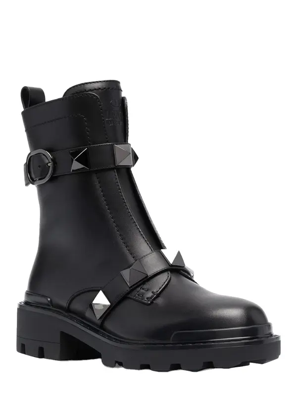 Valentino Garavani 40mm Roman Stud Combat Boots - Black