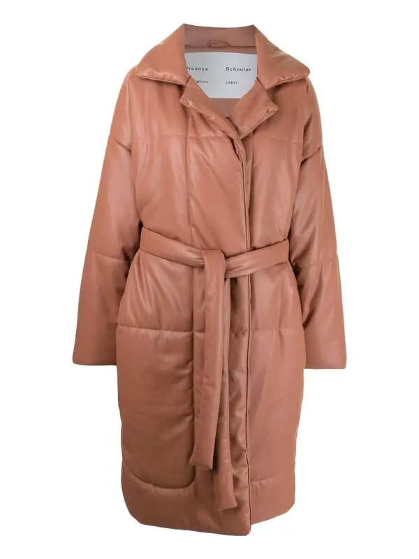 Proenza Schouler White Label Belted Padded Coat - Pink