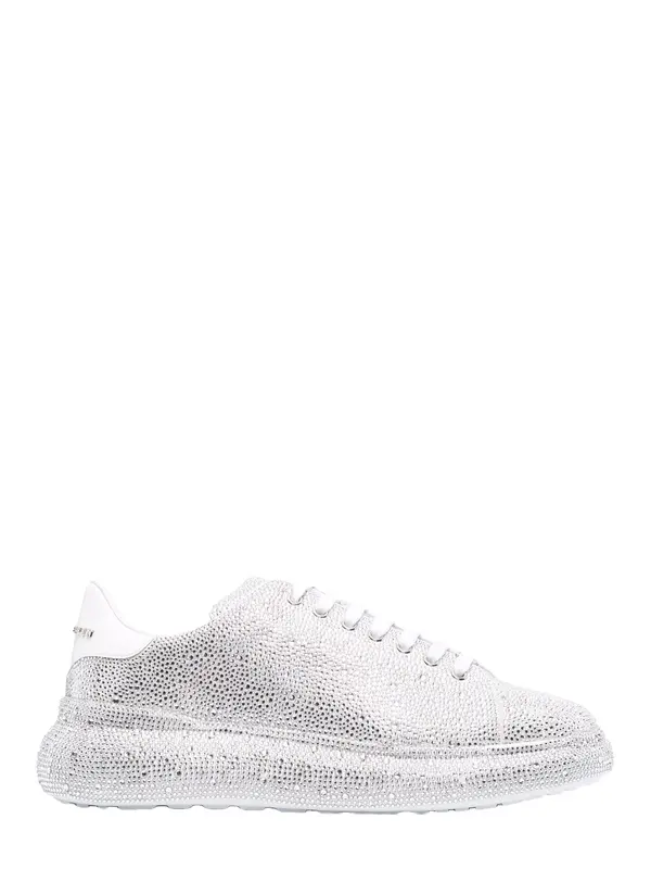 Philipp Plein Crystal-embellished Low Top Sneakers - Silver