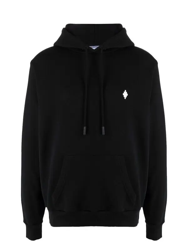 COUNTY OF MILAN Embroidered Cross Logo Hoodie - Black