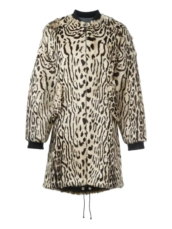 Giambattista Valli Animal Print Wool Coat - Neutrals