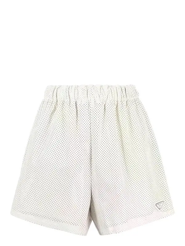 Prada High-waisted Logo-plaque Shorts - White