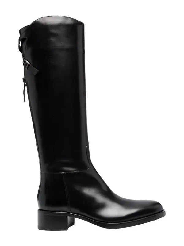 Sartore Rear-zip Knee-length Boots - Black