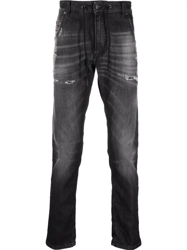 DIESEL® Slim Cut Jogg Jeans With Distressed Finish - Grey