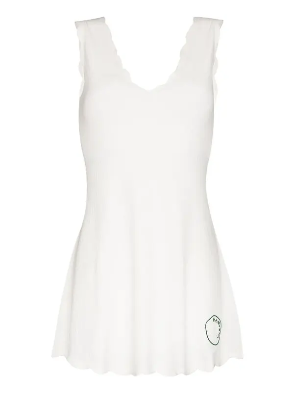 Marysia Venus Scalloped Mini Dress - White