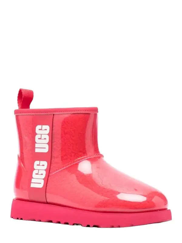 UGG Logo Print Vinyl Boots - Pink