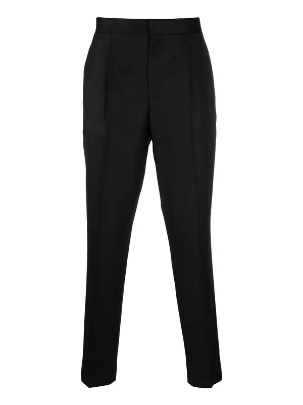 Officine Générale High-waisted Tapered Trousers - Black