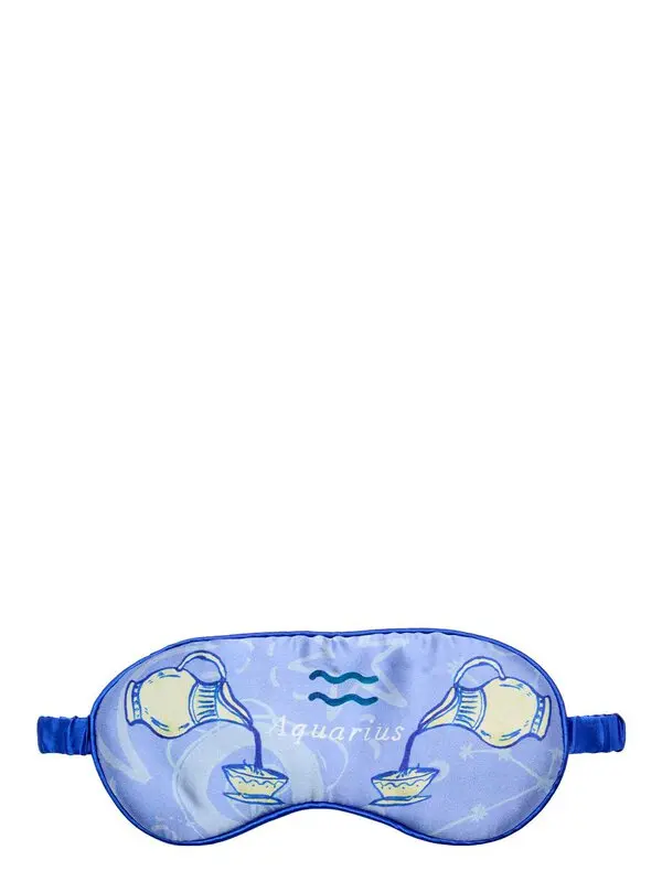 JESSICA RUSSELL FLINT Aquarius Printed Silk-satin Eye Mask - Blue