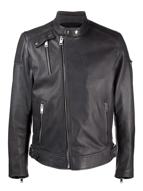 Diesel Leather Biker Jacket - Black
