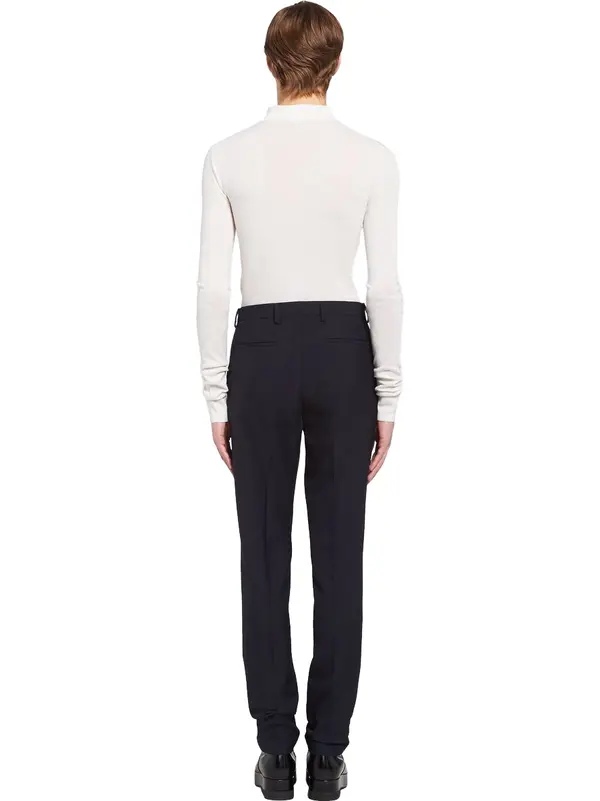 Prada Pressed-crease Tailored Trousers - Blue