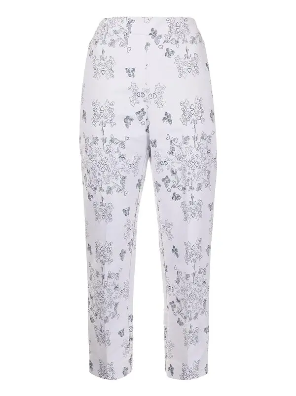 MACGRAW Butterfly Print Trousers - White