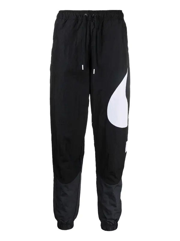 Nike Swoosh-print Track Pants - Black