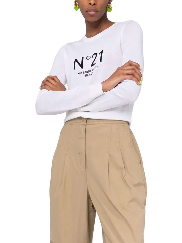 N°21 Virgin Wool Logo Jumper - Neutrals