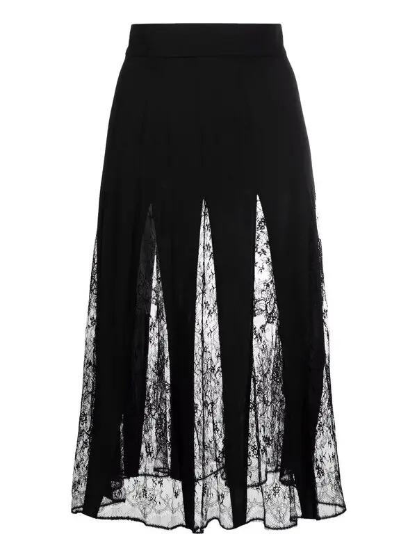 Dolce & Gabbana Lace Panel Midi Skirt - Black