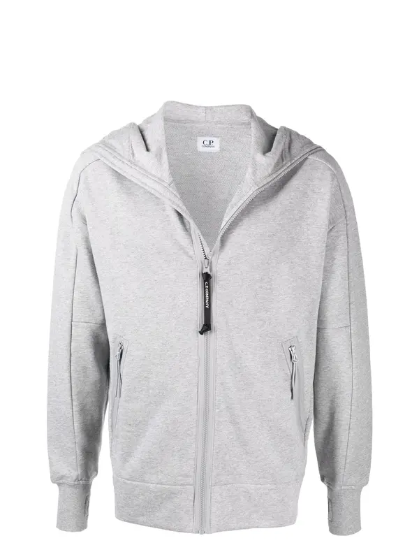 C.P. COMPANY Raised Fleece Zip-up Hoodie - Grey