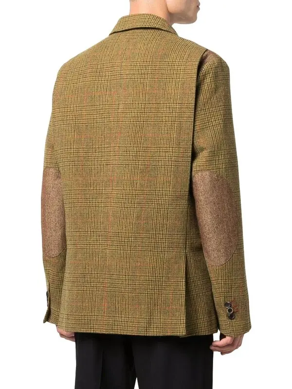 UMA WANG Checked Wool Blazer - Yellow