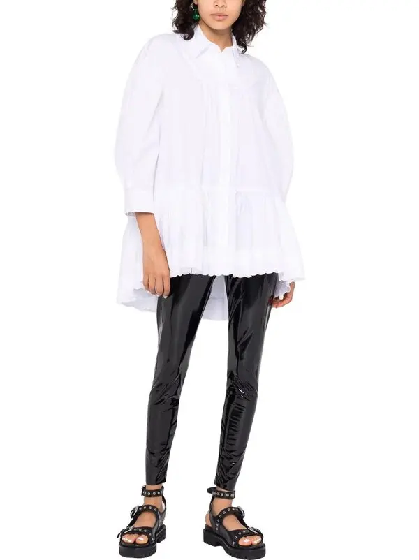 Red Valentino High-waisted Vinyl-effect Trousers - Black