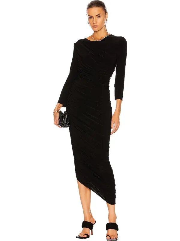 Norma Kamali Long Sleeve Diana Gown - Black