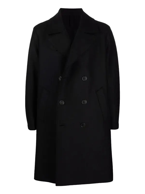 Harris Wharf London Double-breasted Tailored Coat - Black
