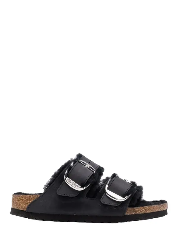BIRKENSTOCK Arizona Big Buckle Shearling Sandals - Black