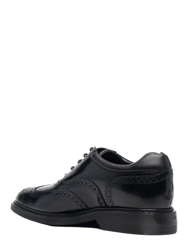 Hogan Leather Lace-up Brogues - Black