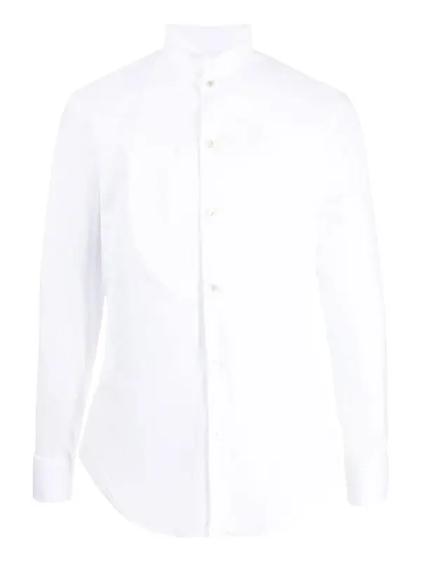 Giorgio Armani Long-sleeved Cotton Shirt - White
