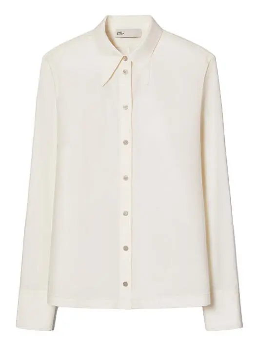 Tory Burch Cotton Poplin Shirt - Ivory/ivory
