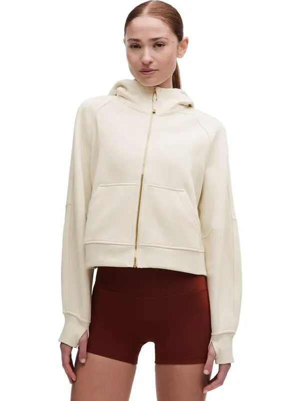 Lululemon Scuba Oversized Full-zip Hoodie - Light Ivory/gold