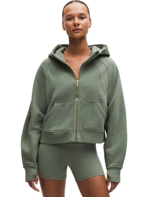 Lululemon Scuba Oversized Full-zip Hoodie - Willow Leaf/gold