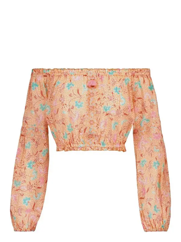 Poupette St Barth Rachel Printed Crop Top - Orange