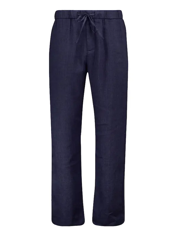 Frescobol Carioca Linen And Cotton Chinos - Blue
