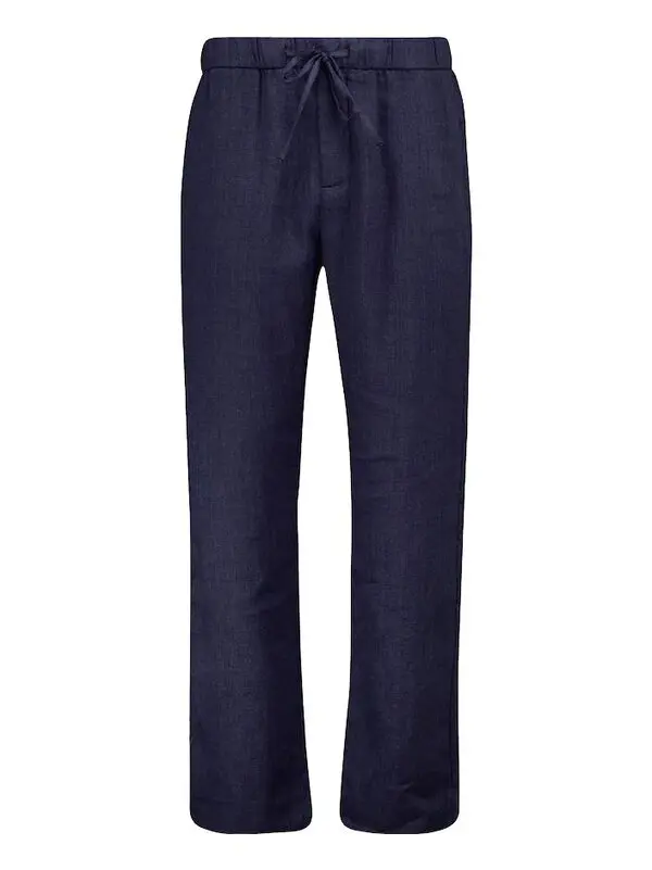 Frescobol Carioca Linen And Cotton Chinos - Blue