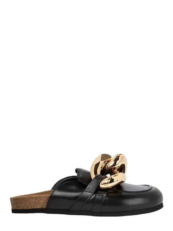 JW Anderson Curb Chain Mules - Black