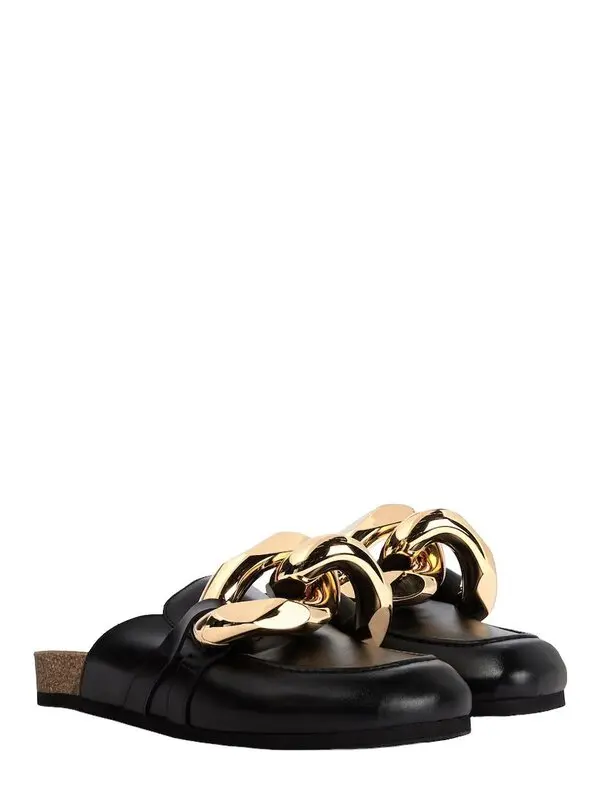 JW Anderson Curb Chain Mules - Black