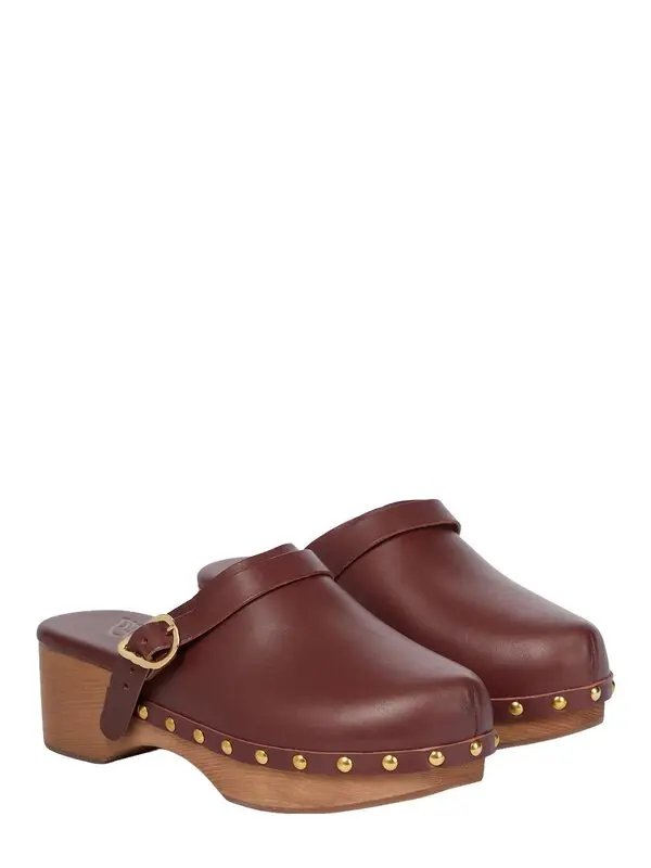 ANCIENT GREEK SANDALS Leather Clogs - Brown